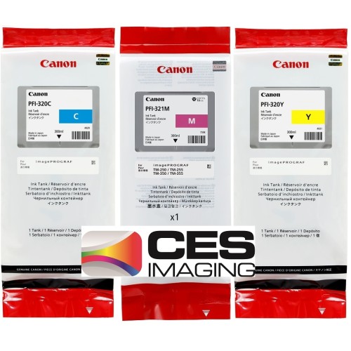 PFI-320-PFI-321M Canon Pigment Ink Tanks - 300ml 3-Pack Colors